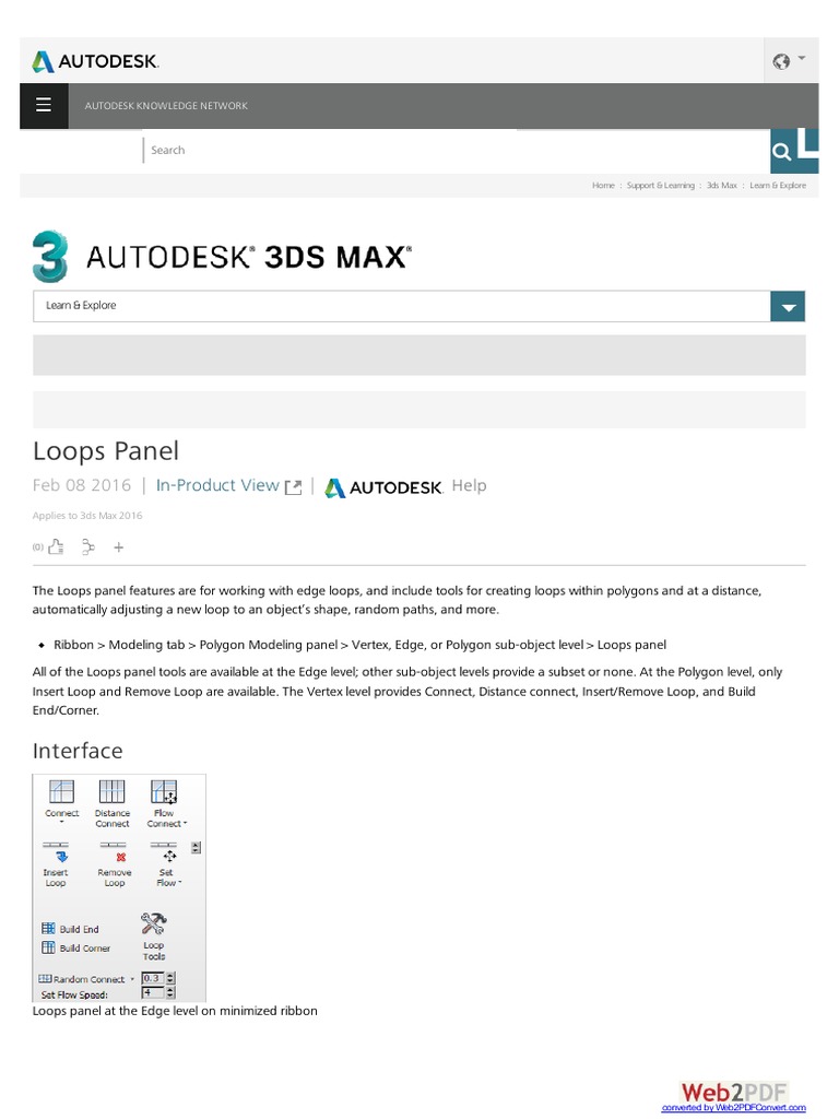 Knowledge Autodesk Com Swift Loop Tool Pdf Vertex Geometry Autodesk 3ds Max