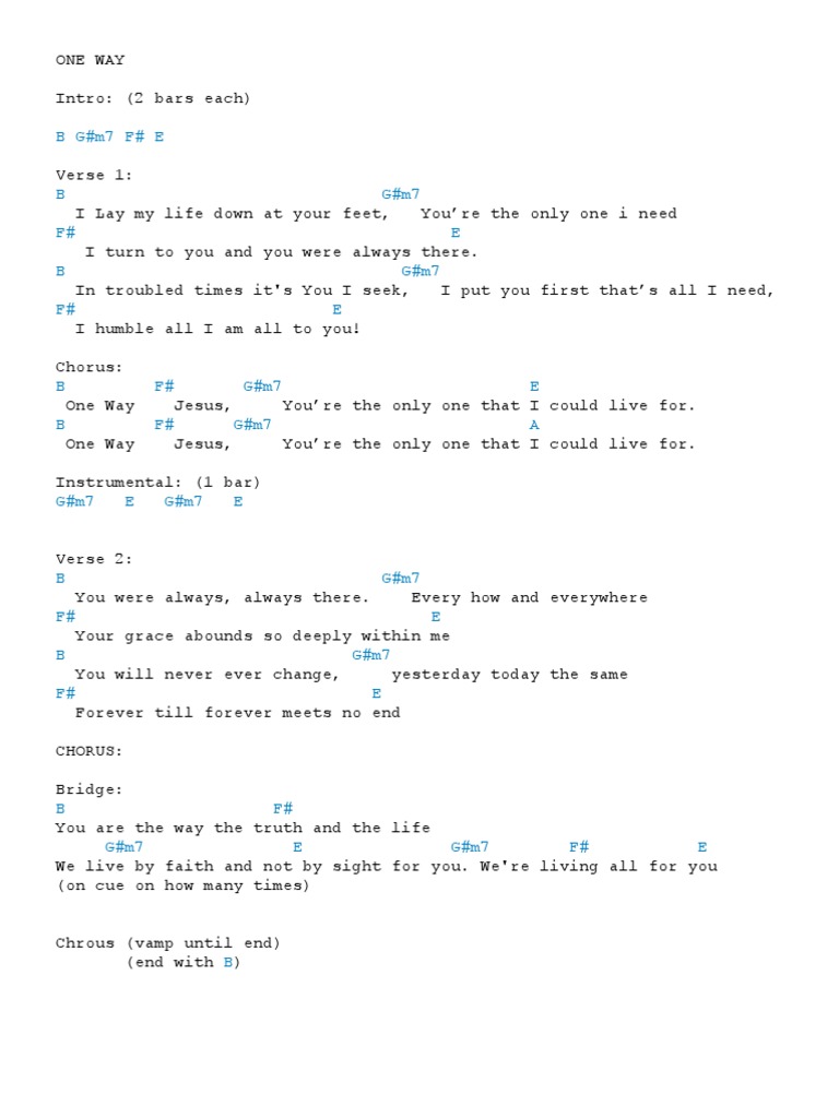 Jesus One Way Song | PDF