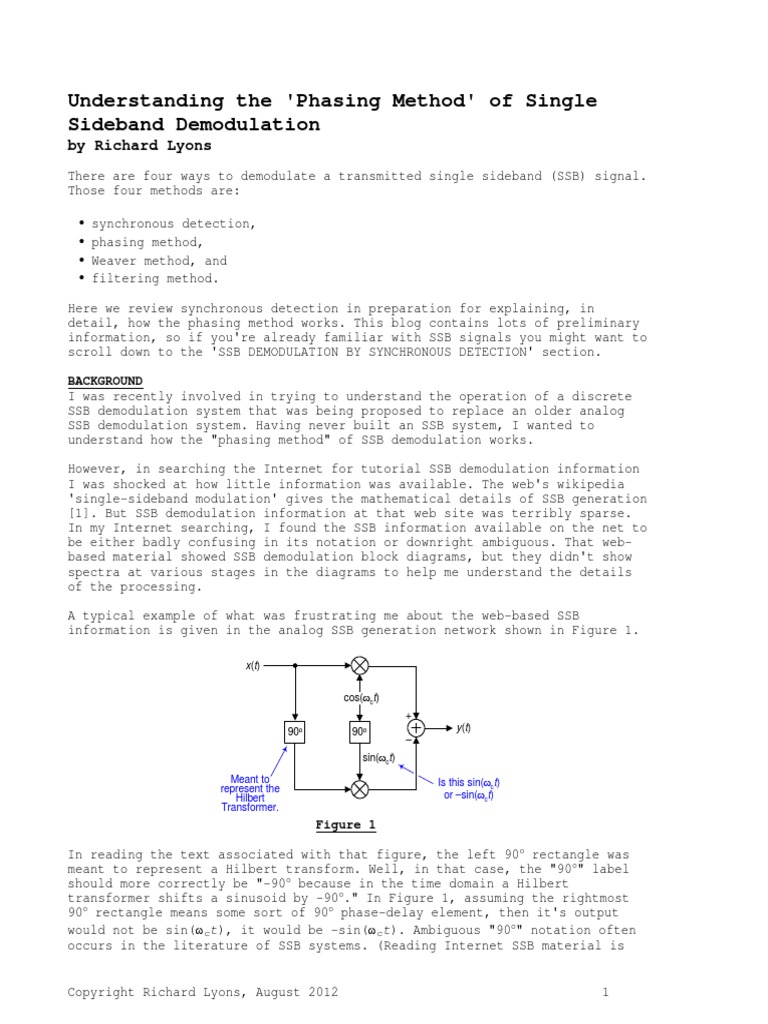 Lyons - Understanding The Phasing Method of Single Sideband ...