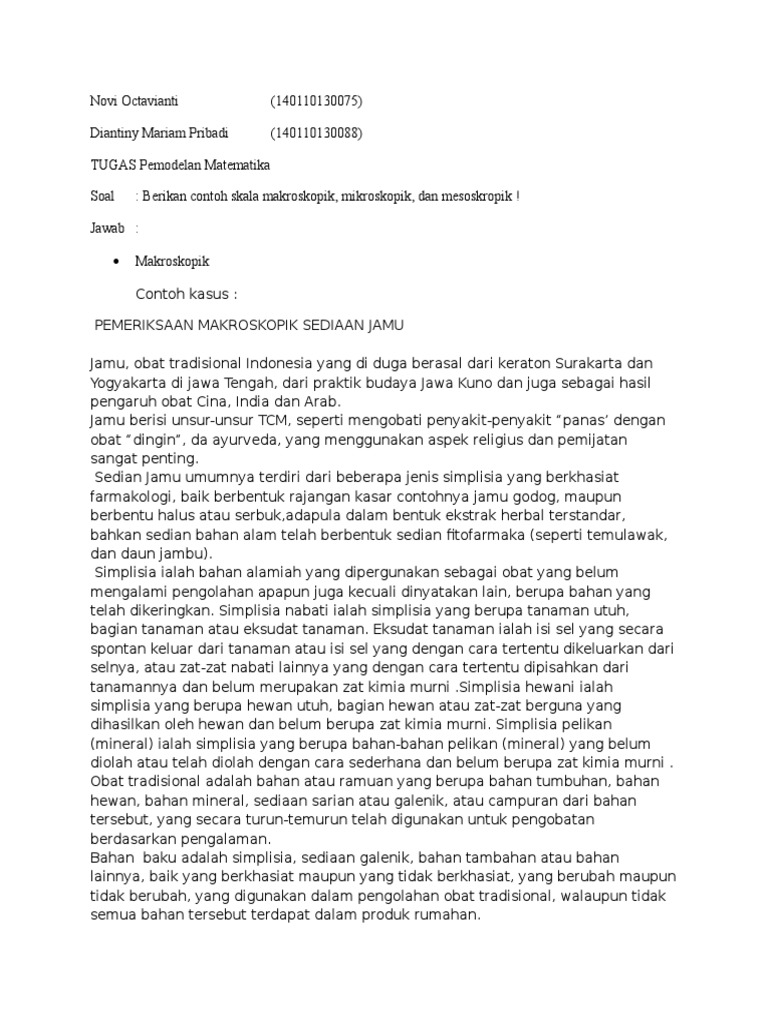 Contoh Mikro, Makro, Mesos | PDF