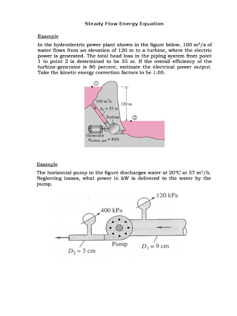 Steady Flow Energy Equation | PDF