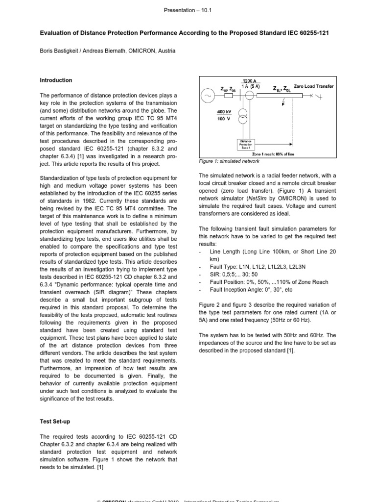 2010 12 PotM Distance Protection IEC 60255 121 IPTS 2010 PDF | PDF ...