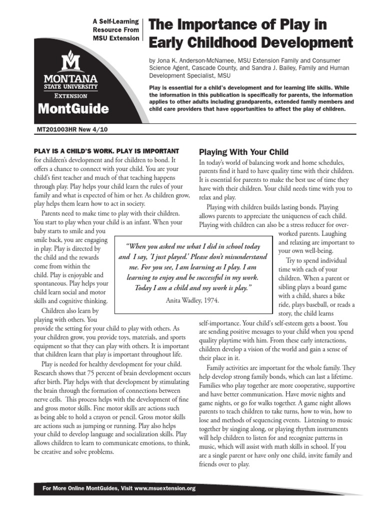 The Importance of Play PDF | PDF | Toys | Toddler