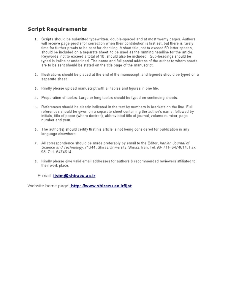 Script Requirements: E-Mail: Website Home Page | PDF