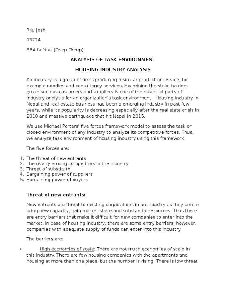 Analysis of Task Environment | Download Free PDF | Competition ...