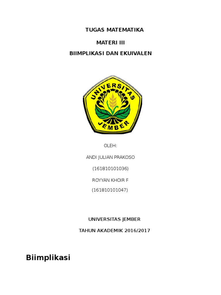 Biimplikasi dalam Logika Matematika | PDF