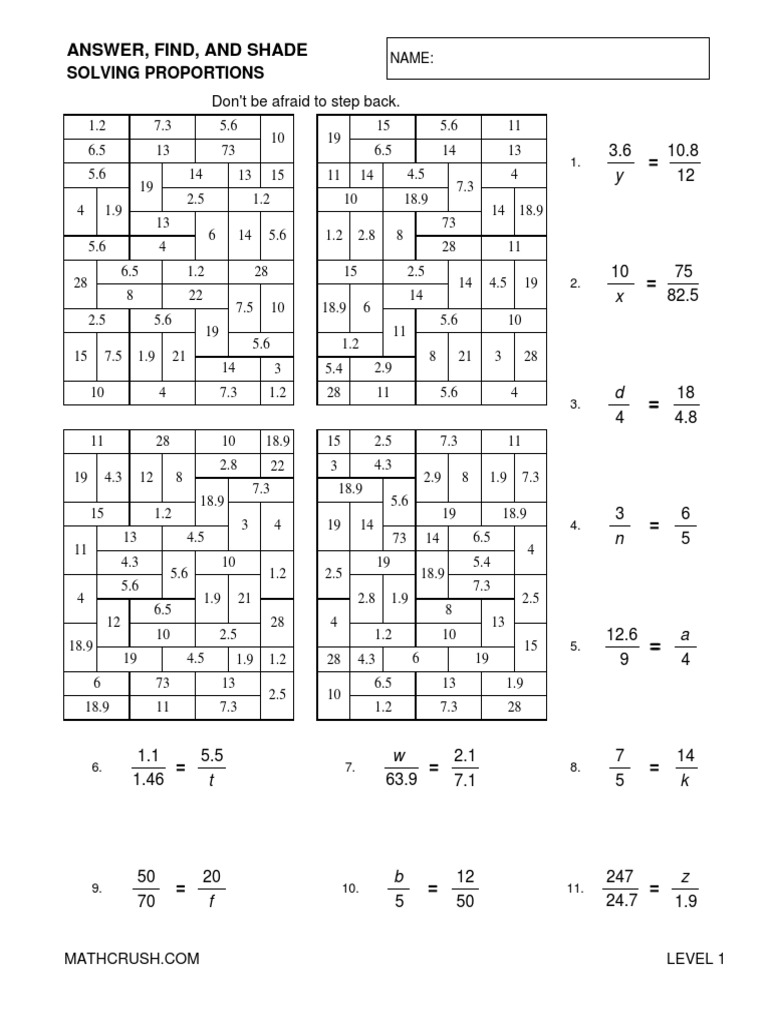 Proportion Mathcrush WKST | PDF | Computers