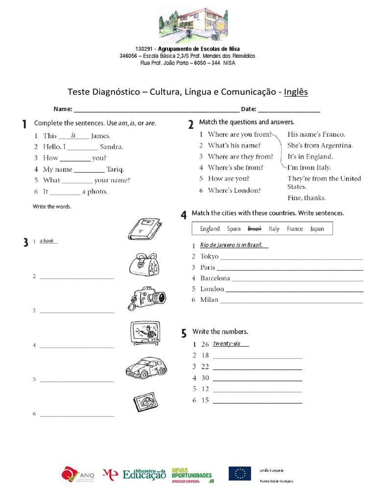 Teste Diagnóstico de Inglês | PDF