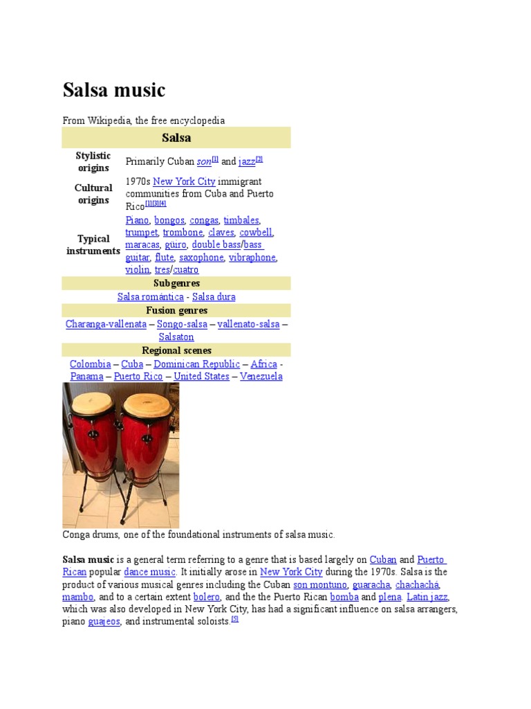 Salsa Music Genre | North American Music | Central American Music