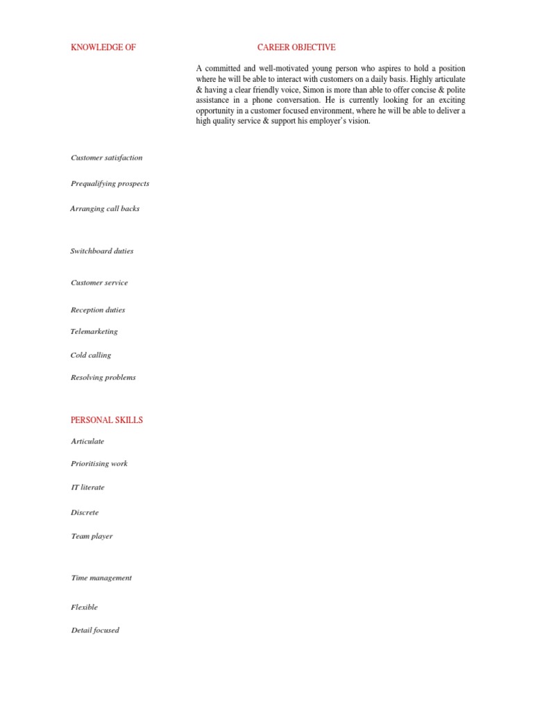 Student Resume Template 4 KJH | PDF