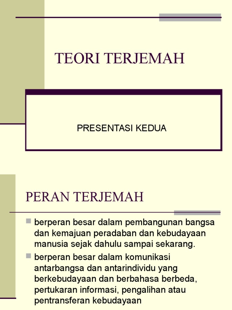 Teori Terjemah | PDF
