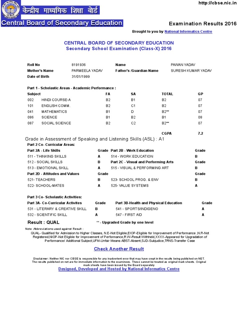 CBSE Class X 2016 Exam Results Summary | PDF | Foreign Language Studies ...