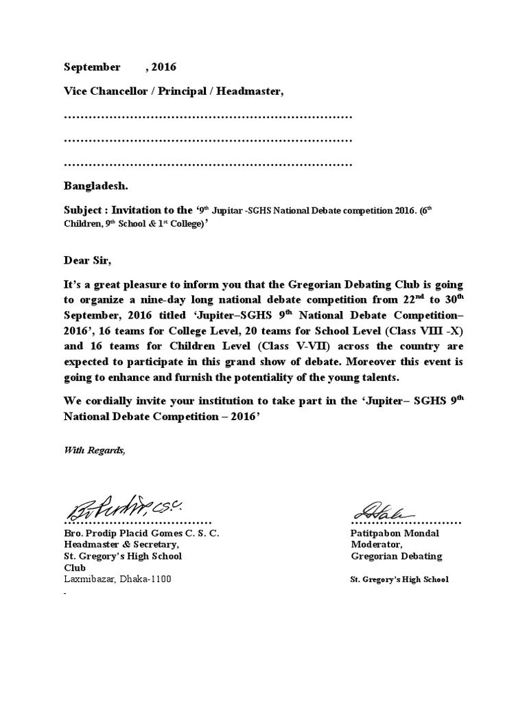 Invitation to 9th National Debate Competition | PDF | Science & Mathematics