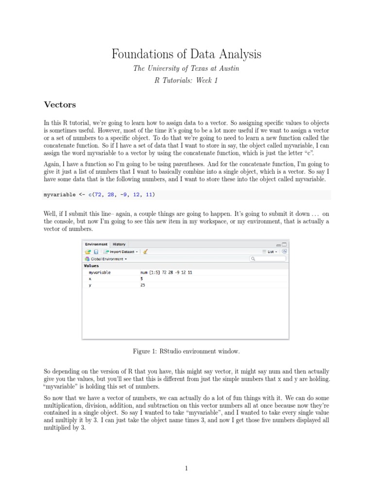 Foundations of Data Analysis: Vectors | PDF | Multiplication | Teaching ...