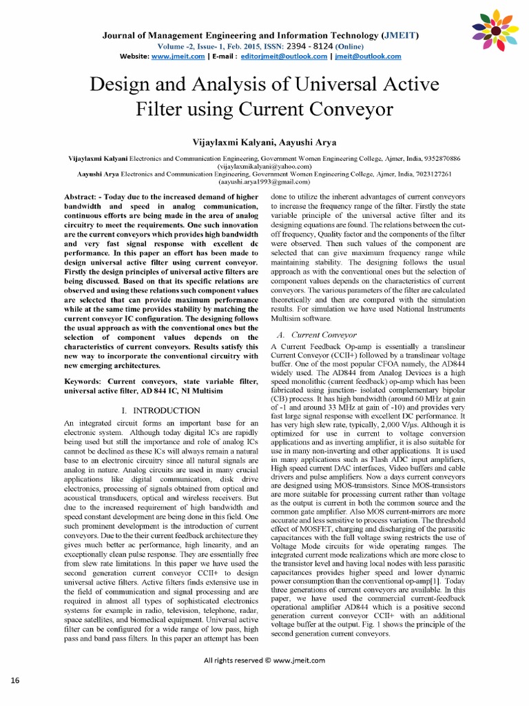 Universal Active Filter | PDF