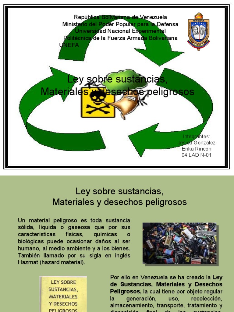 Expo Materiales Peligrosos Prof | PDF | Mercancías peligrosas | Residuos