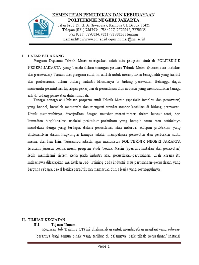 Contoh Proposal OJT | PDF