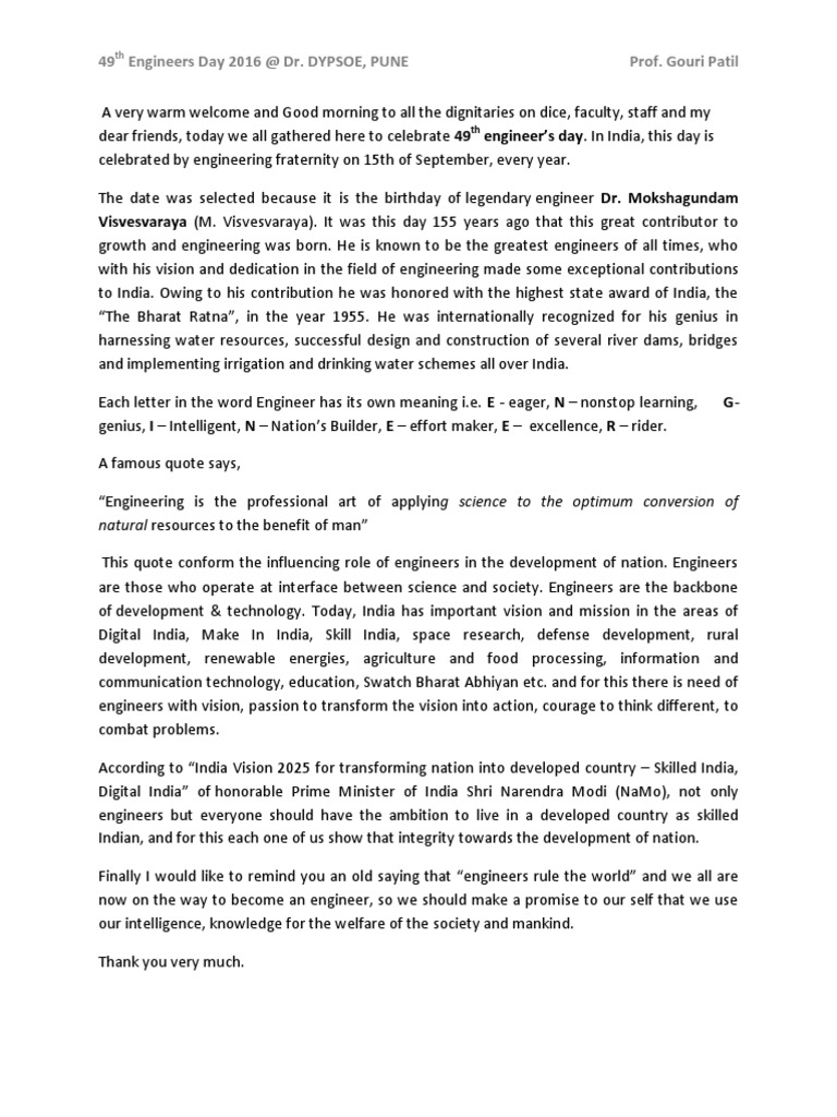 Speech Engineer Day Pdf Engineering Science And Technology