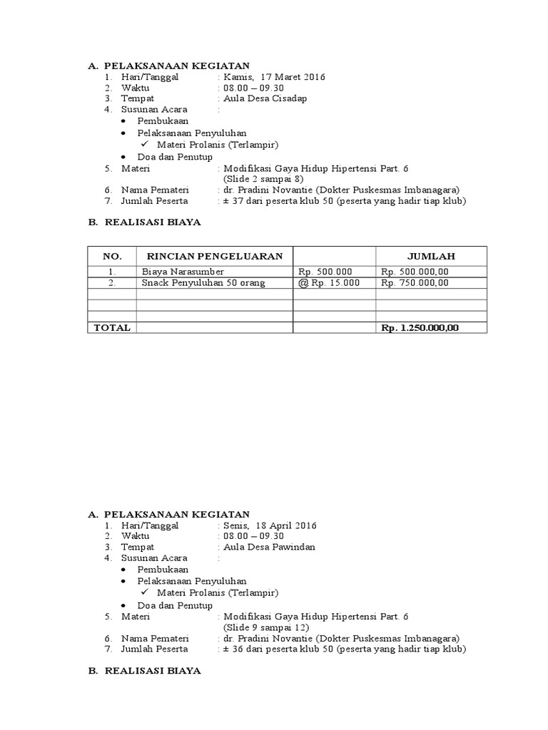 Pelaksanaan Kegiatan Prolanis | PDF | Kesehatan Holistik | Sains ...