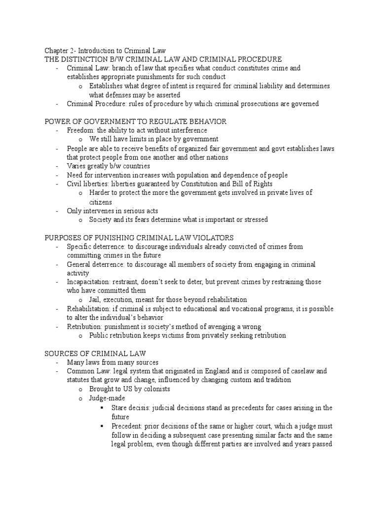 Criminal Law and Procedure Chapter 2 | Law Of The United States ...