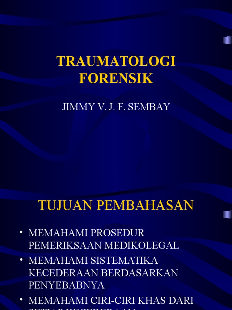 Traumatologi Forensik | PDF