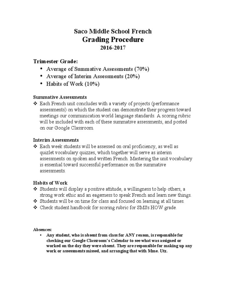 Grading Procedure | PDF