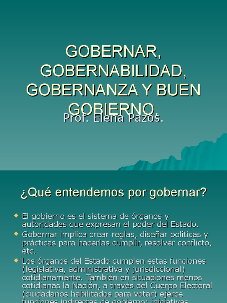 gobernar gobernabilidad gobernanza y buen gobierno | Gobernancia | Gobierno