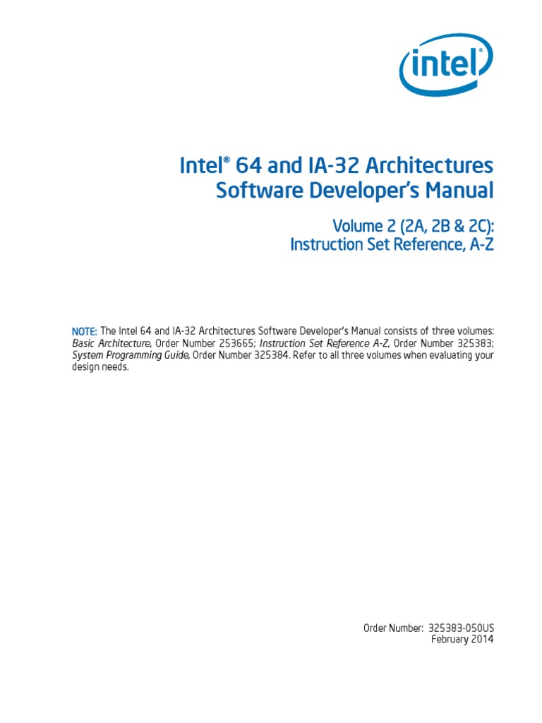 64 Ia 32 Architectures Software Developer Instruction Set Reference Manual 325383 PDF | PDF ...