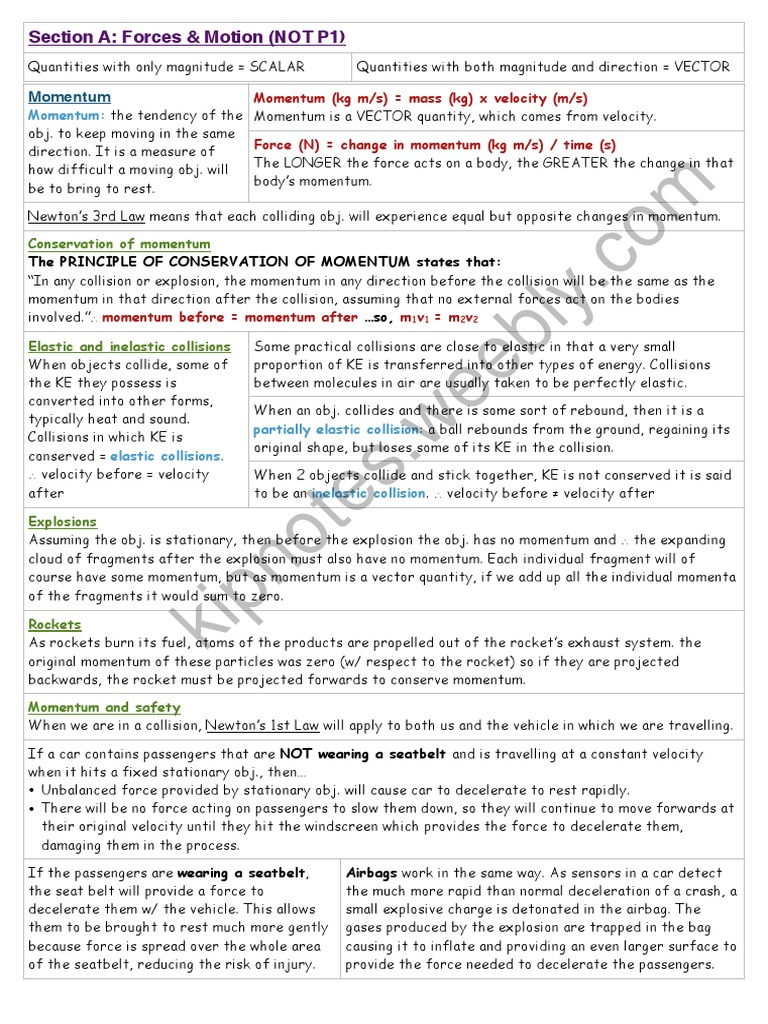 Watermark p2 - Physics Igcse Notes Condensing | PDF | Momentum | Collision