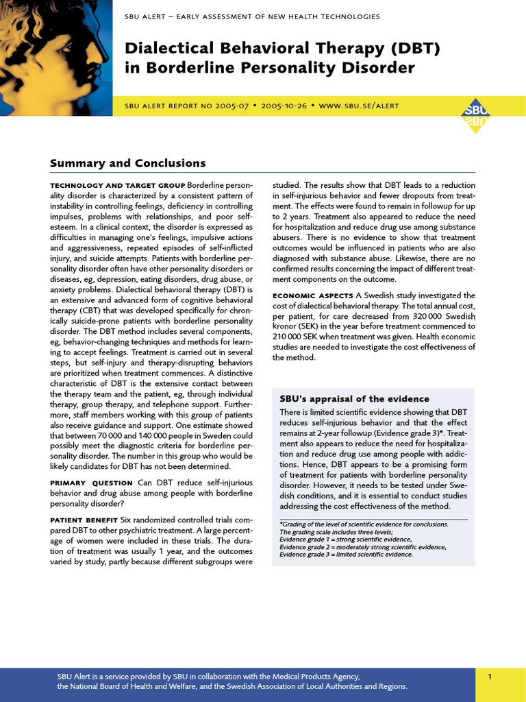 Dialectical Behavioral Therapy DBT Borderline Personality Disorder ...