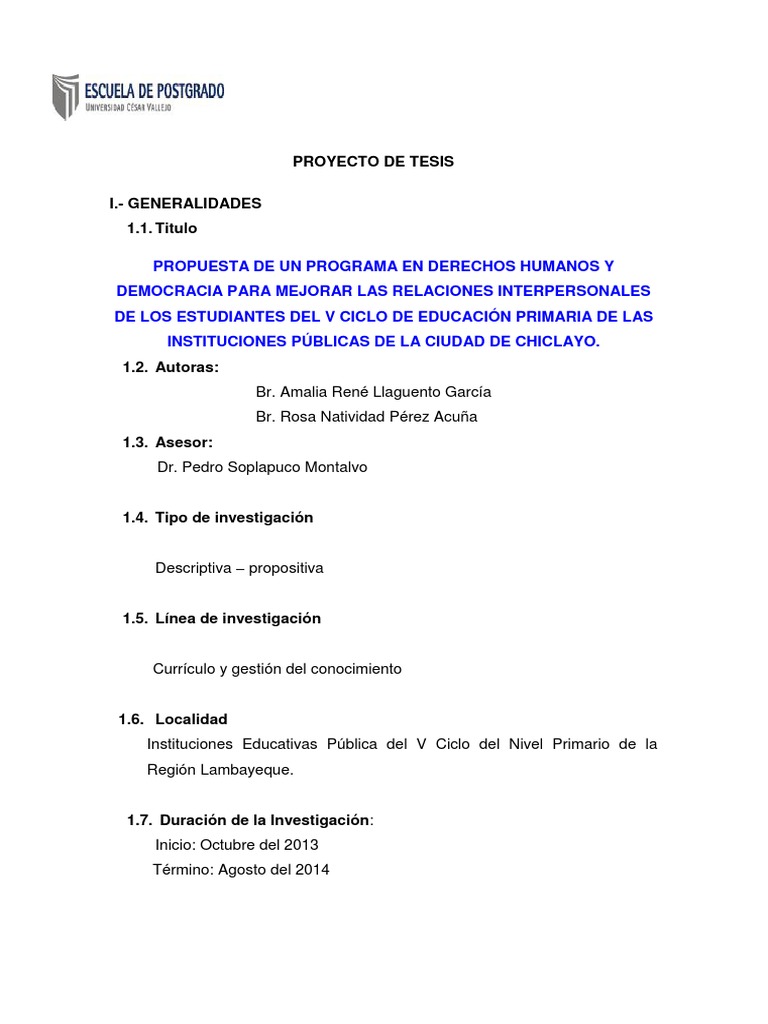 Ejemplo de Proyecto | PDF | Derechos humanos | Democracia