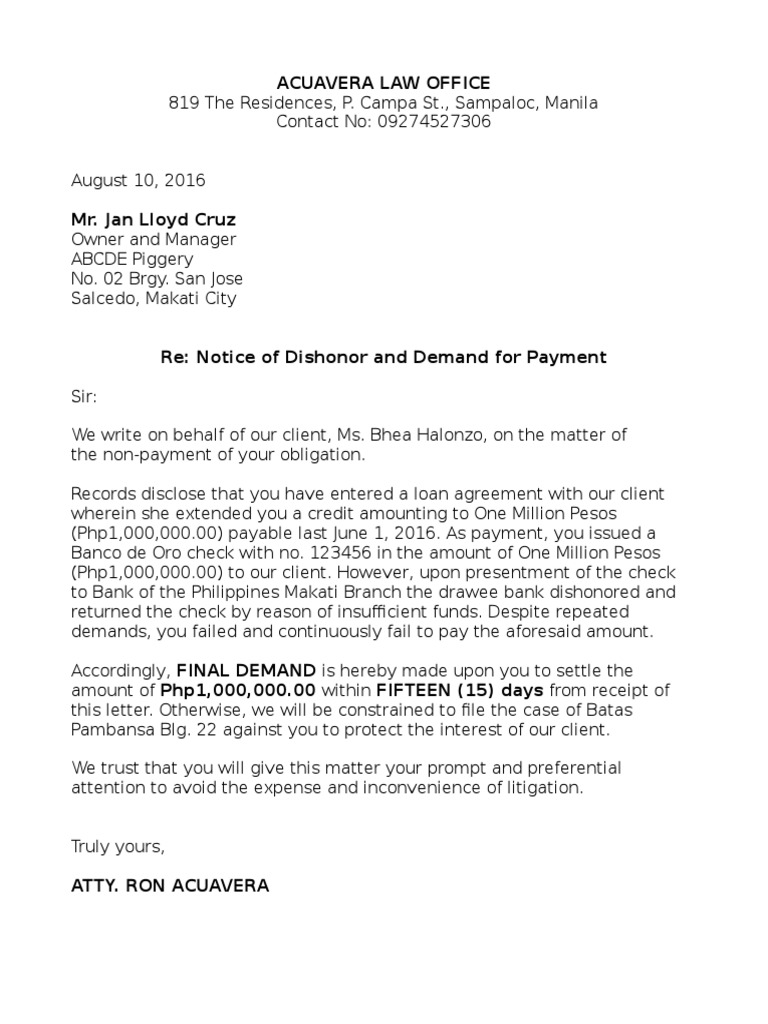 Final Demand Letter