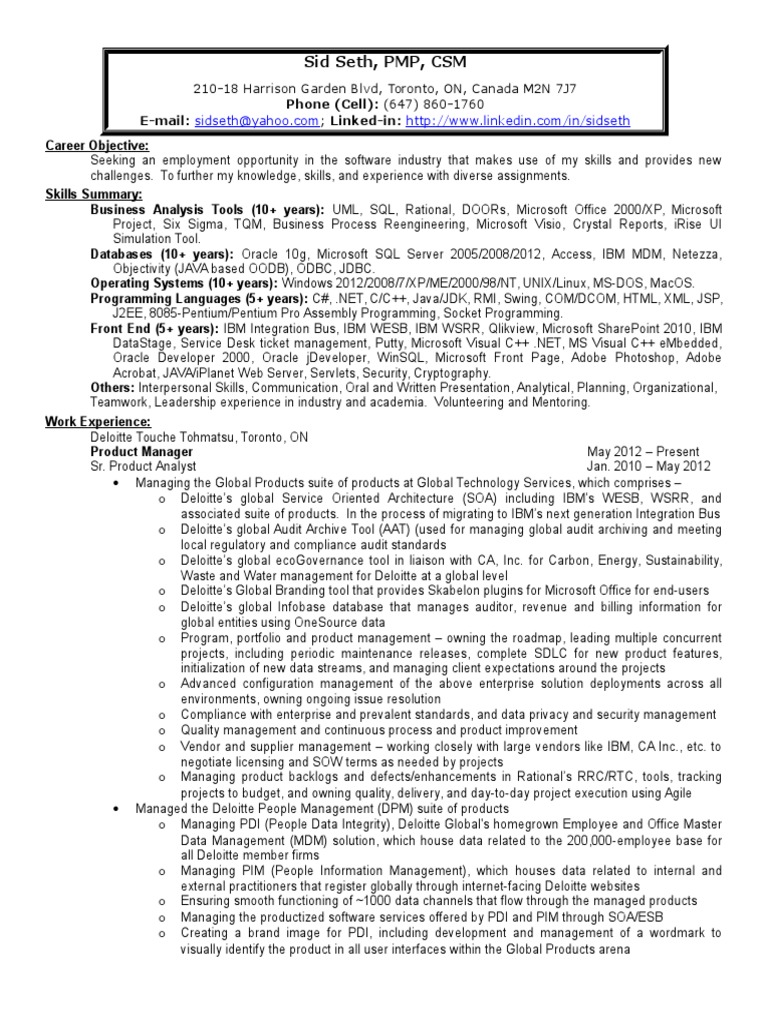 Sid Seth Resume | Download Free PDF | Business Process | Microsoft
