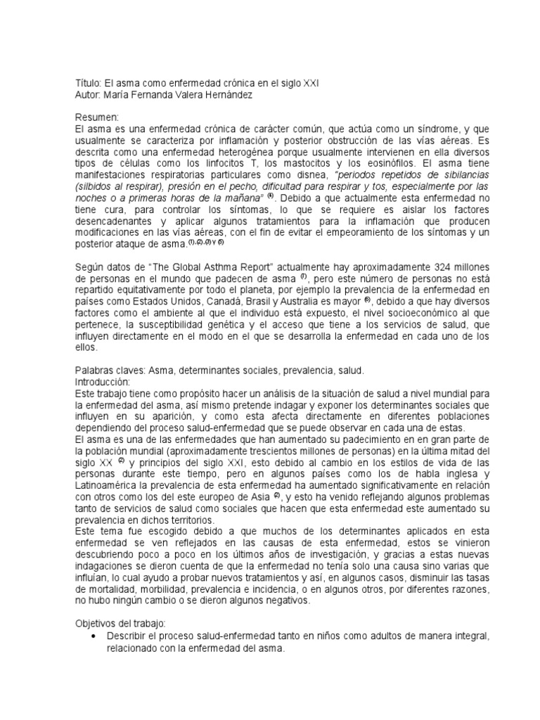 Trabajo Final Asma | PDF | Asma | Inmunología