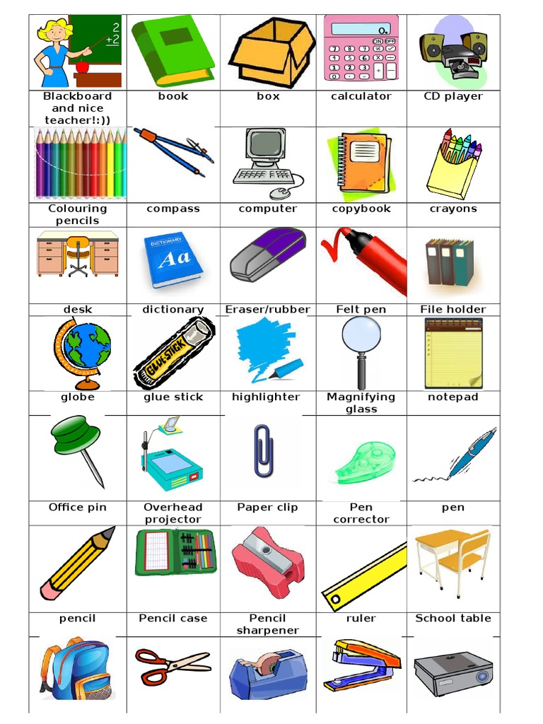 Classroom Object Snap Card Game | PDF