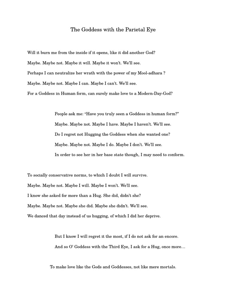 The Goddess With The Parietal Eye | PDF | Self-Improvement | Wellness