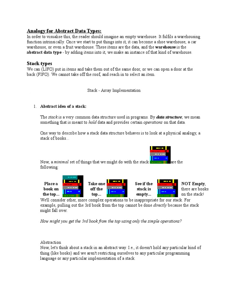 Analogy For Abstract Data Types | PDF | Array Data Structure | Data Type Analogy For Abstract Data Types | PDF | Array Data Structure | Data Type