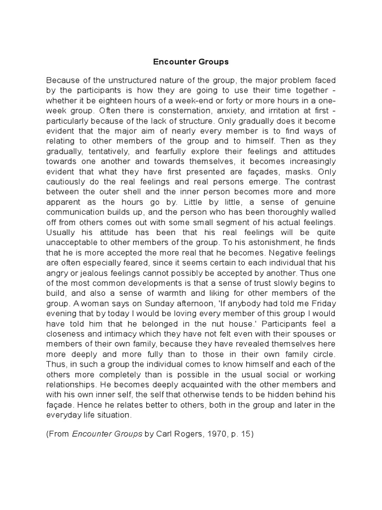 Encounter Groups | PDF