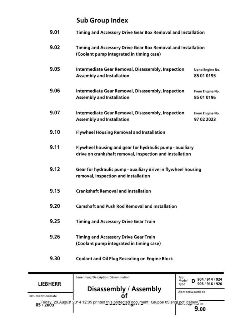 Engine Disassembly and Assembly | PDF | Document | Office Software