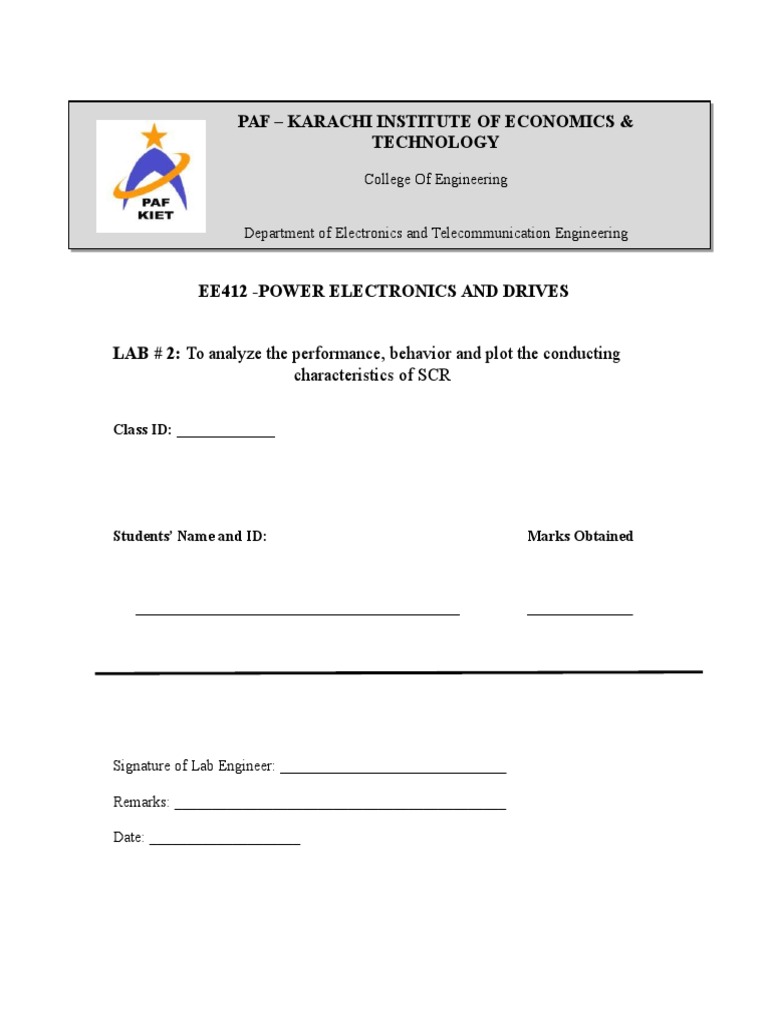 SCR Characteristics Lab Analysis | PDF | Science & Mathematics | Computers