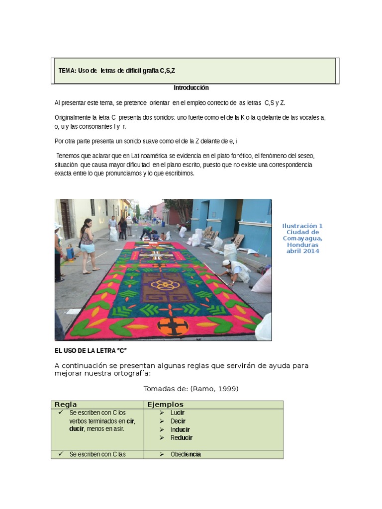Uso de Letras S, C, Z | Descargar gratis PDF | Idiomas