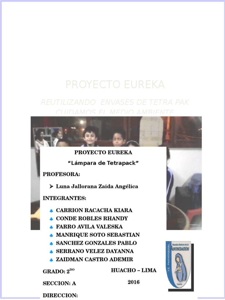 Proyecto Eureka Corregido2016 3 | Descargar gratis PDF | Reciclaje ...