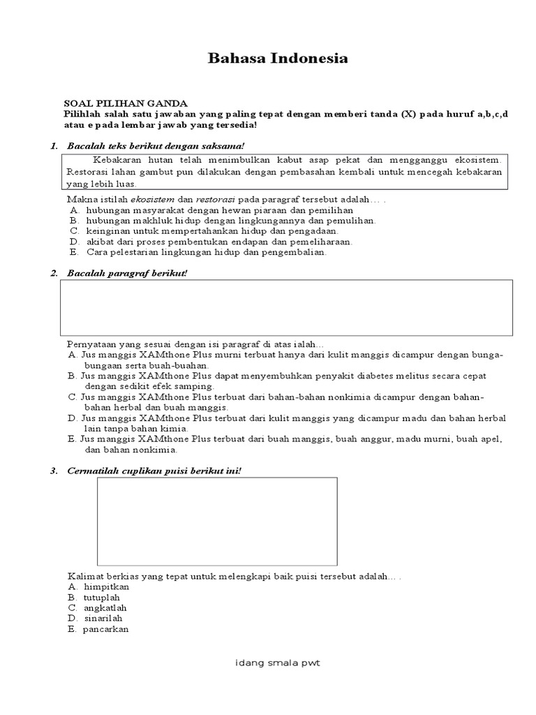 Latihan Soal Sesuai SKL Un 2016 | PDF
