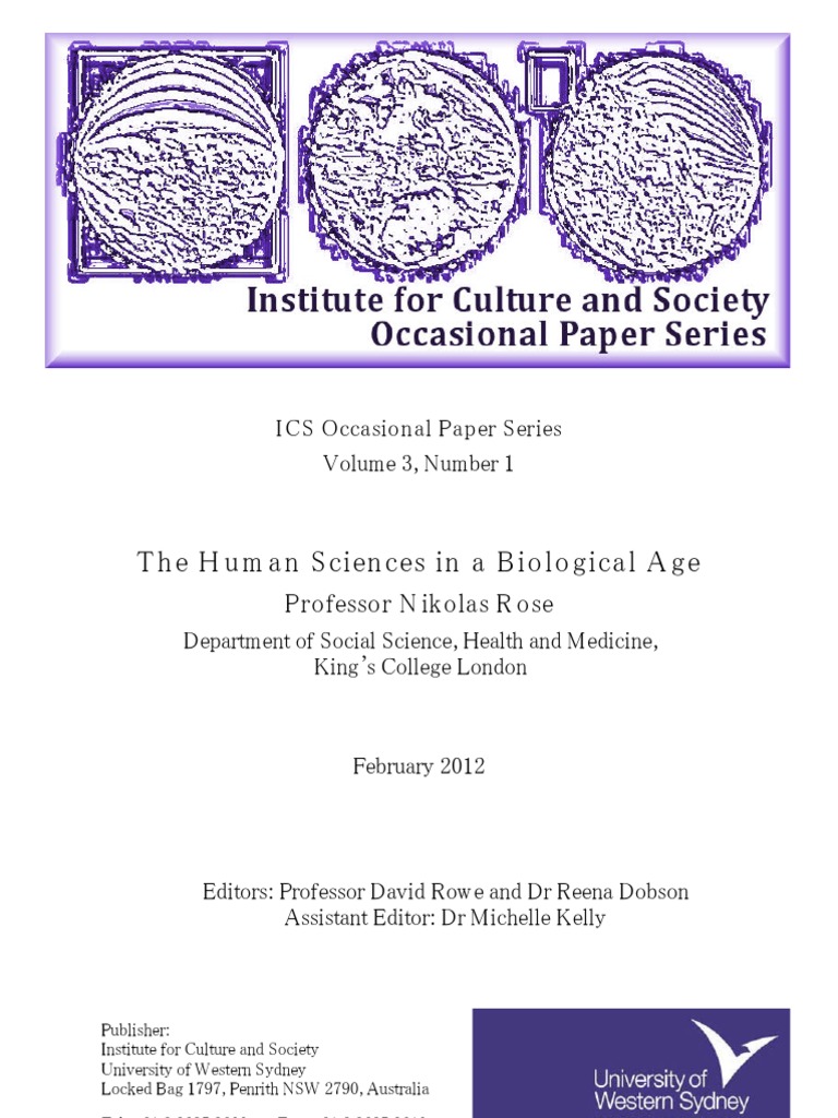 Nikolas Rose The Human Sciences in A Biological Age 2012 | PDF ...