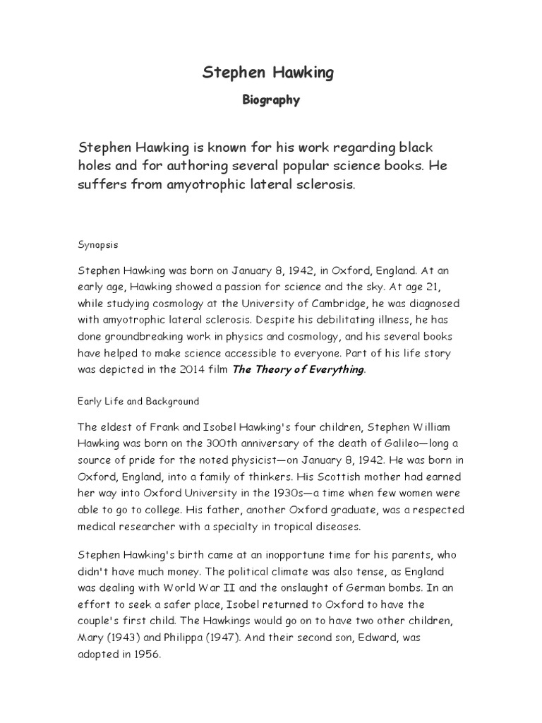 Stephen Hawking | PDF | Stephen Hawking | Science