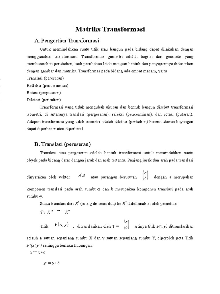 Matriks Transformasi | PDF