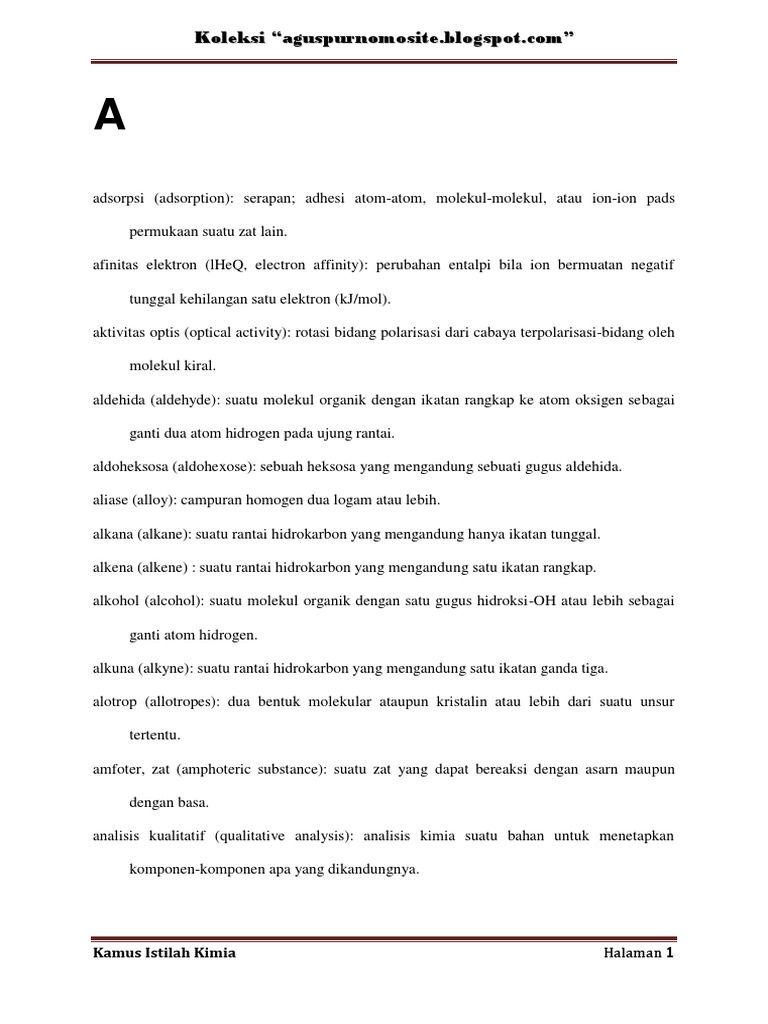 KAMUS ISTILAH KIMIA | PDF