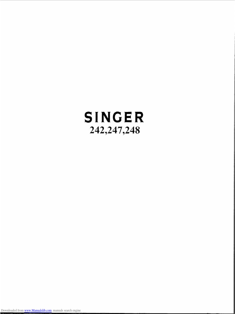 Manual Maquina de Costura Singer 242, 247, 248 | PDF