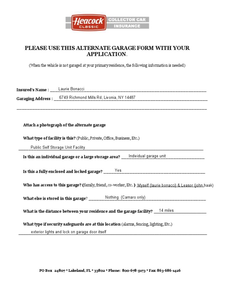 AlternateGarageForm PDF | PDF