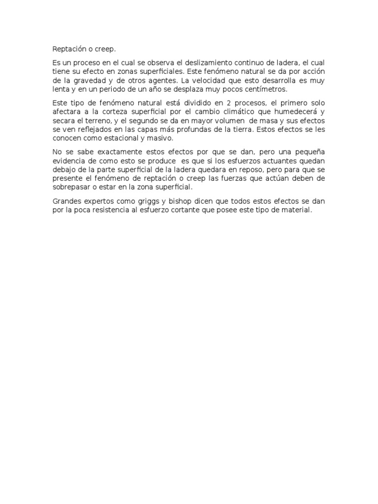 Reptación o Creep | PDF | Física Aplicada e Interdisciplinaria ...